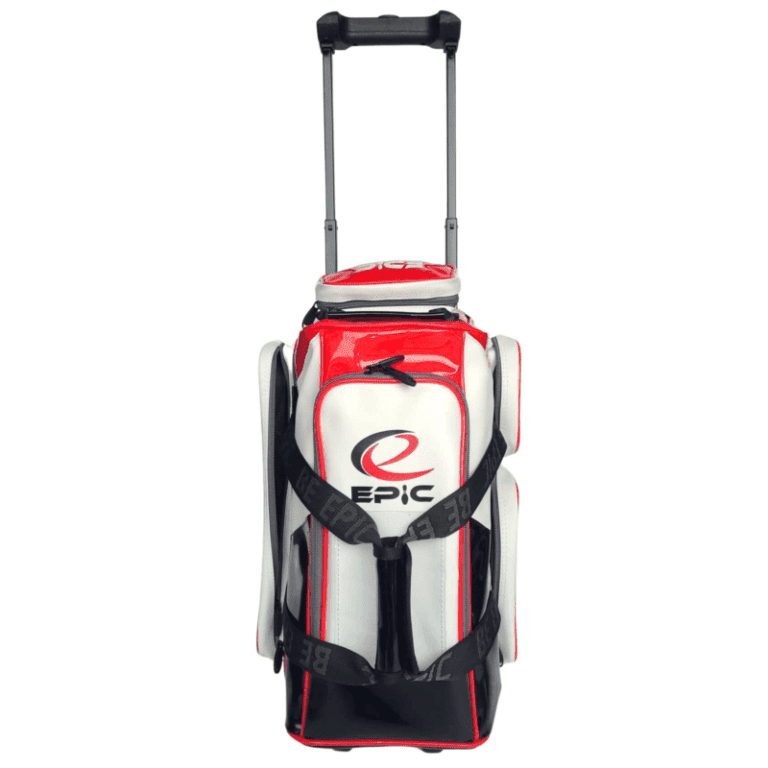 Epic Legacy 2 Ball Double Roller Fire Red Enamel Bowling Bag - Epic ...